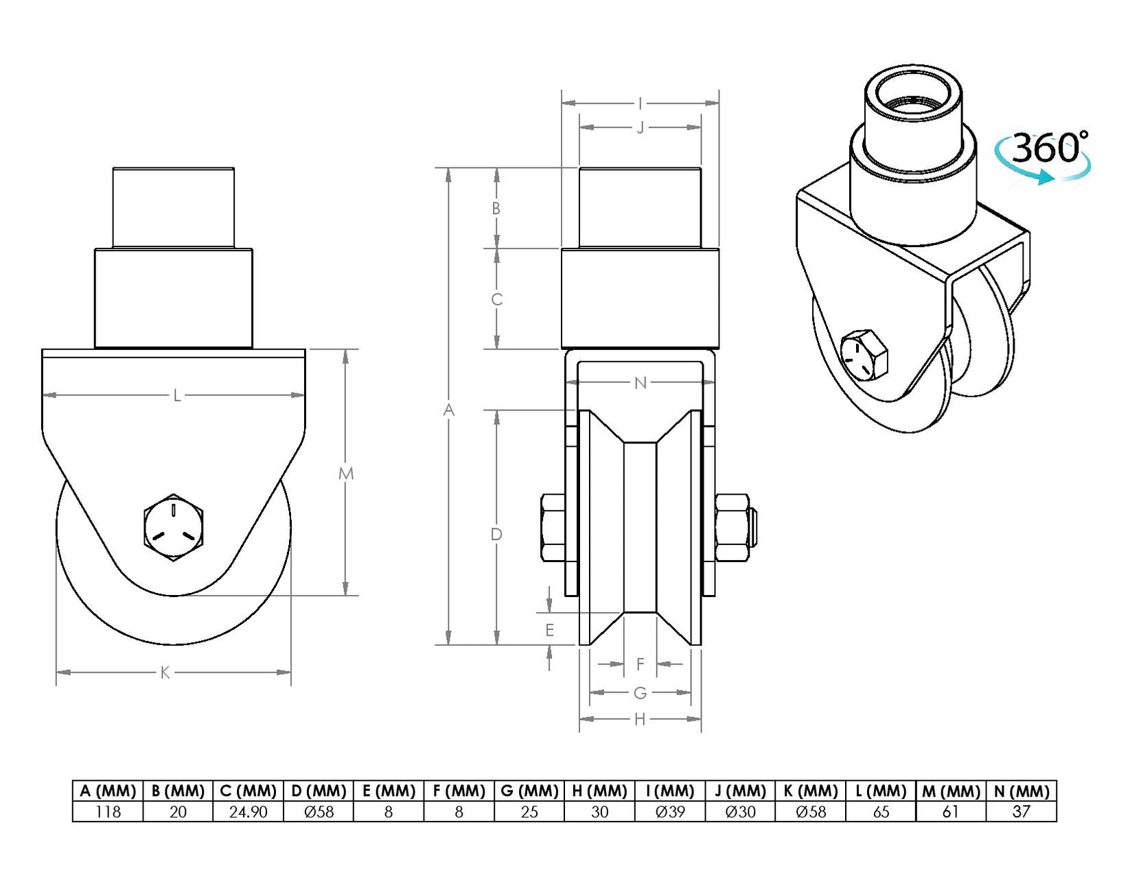 HRW 360 - 360° Rotating Wheel – Hywel Rolling Gear